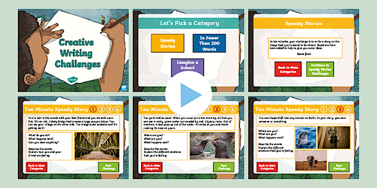 LKS2 Creative Writing Challenges Activity PowerPoint