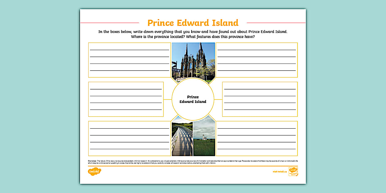 Prince Edward Island Mind Map (teacher made) - Twinkl