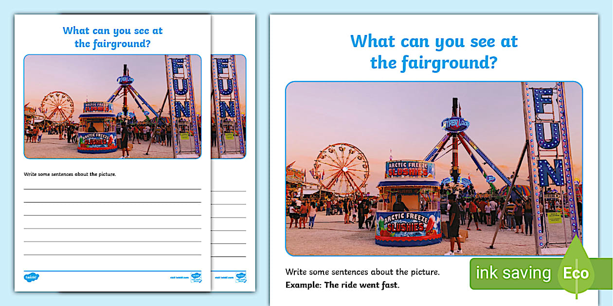 Fairground Scene Writing Stimulus Picture,fair - Twinkl