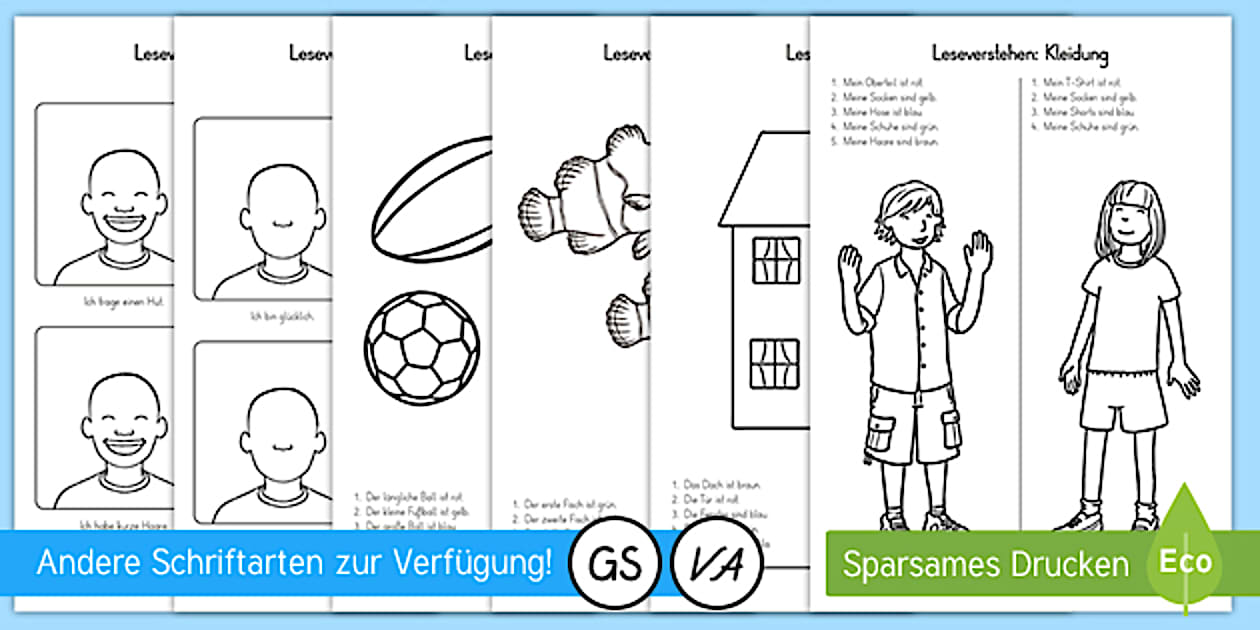 Leseverstehen Arbeitsblätter