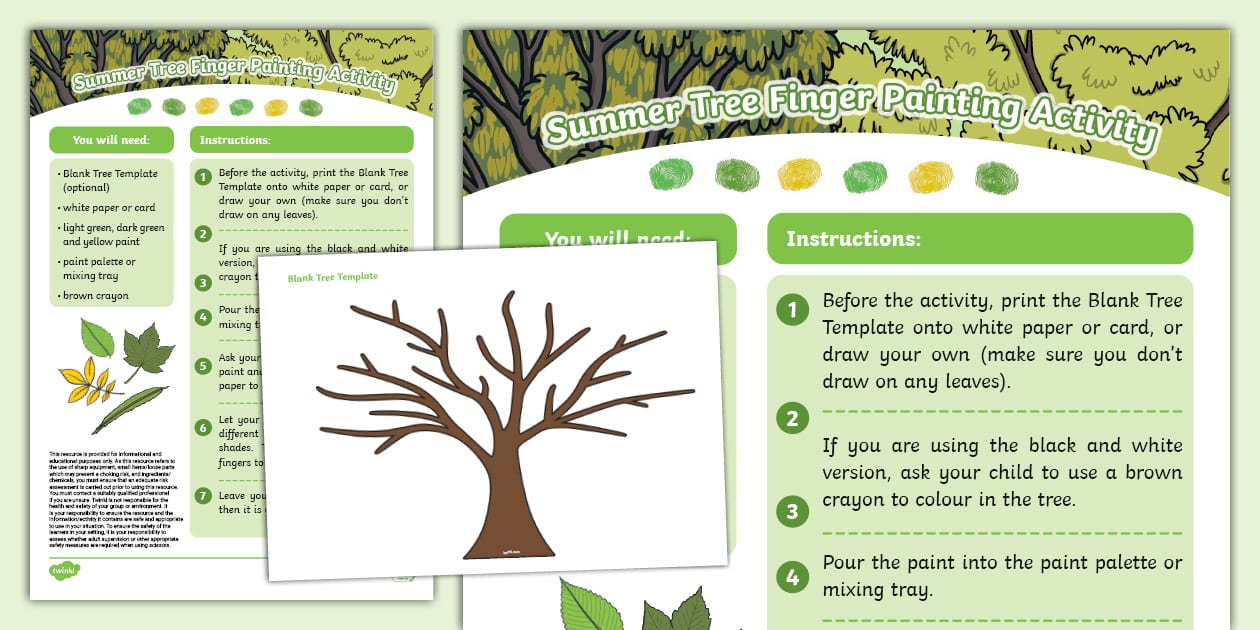 Summer Tree Finger Painting Activity