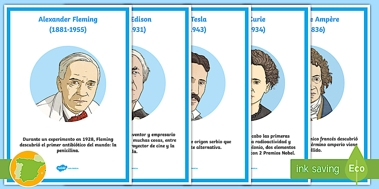 Pósters: Científicos e inventores (Hecho por educadores)