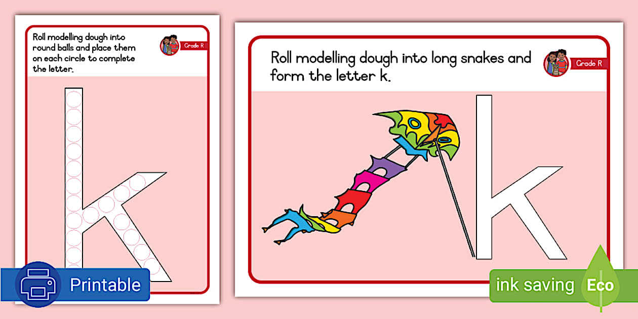 Gr. R Phonics: Letter K Modelling Dough Playmats - Twinkl