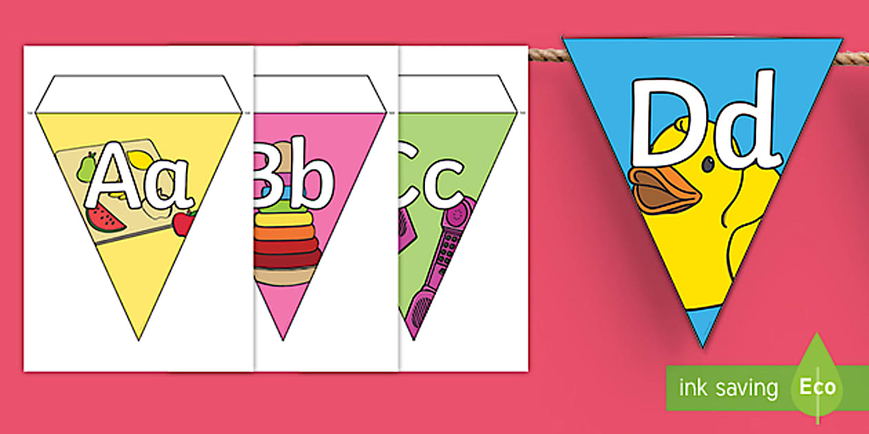 Cursive Toy Themed Alphabet Display Bunting (teacher made)