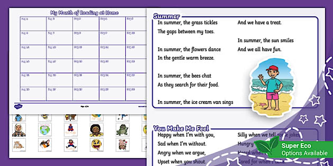 My Month of Reading at Home (Ages 5 - 6) (teacher made)