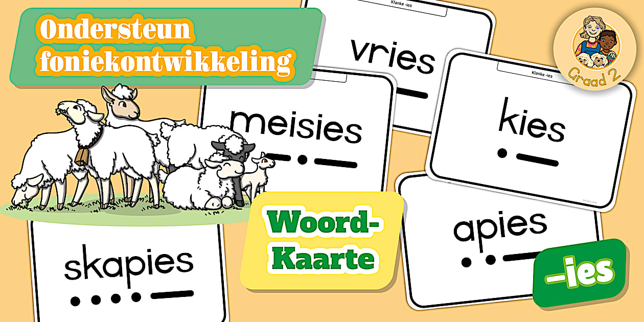 Graad 2, Kwartaal 4 Klankknoppie-Woordkaarte: Klank -ies (KABV Belyn)