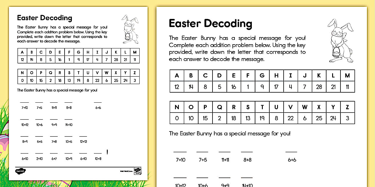 Easter Decoding Worksheets for Kids | Easter | Twinkl USA