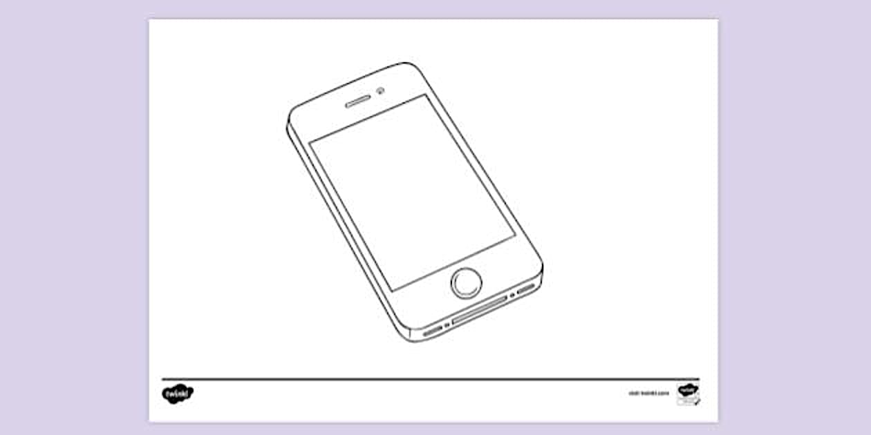 Phone colouring Sheet | Colouring Pages - Twinkl