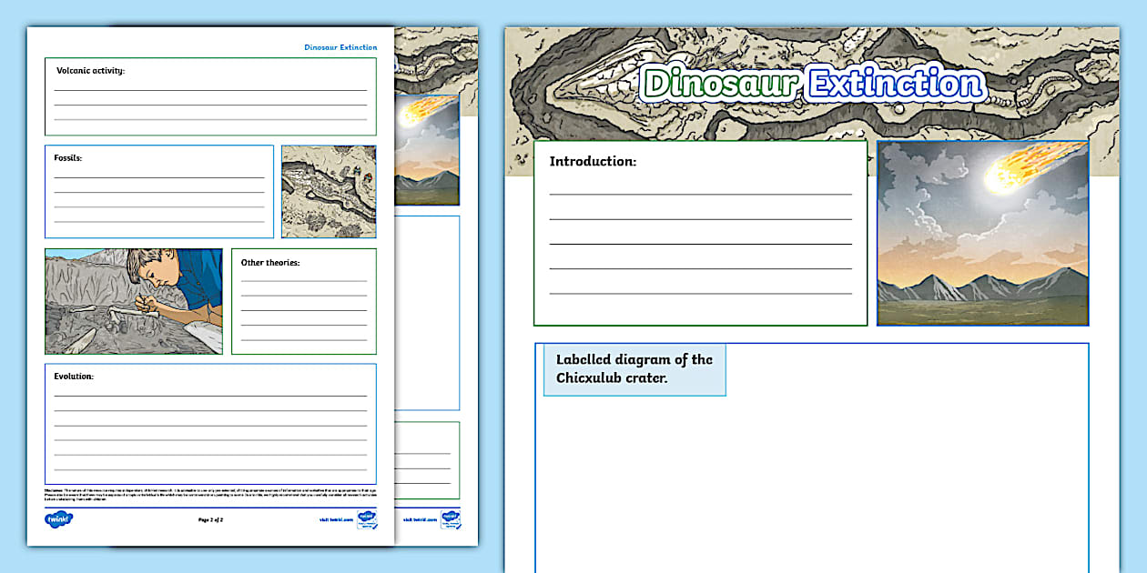 Dinosaur Extinction Non-Chronological Report Template