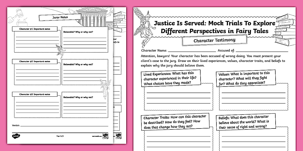 Mock Trials To Explore Different Perspectives in Fairy Tales
