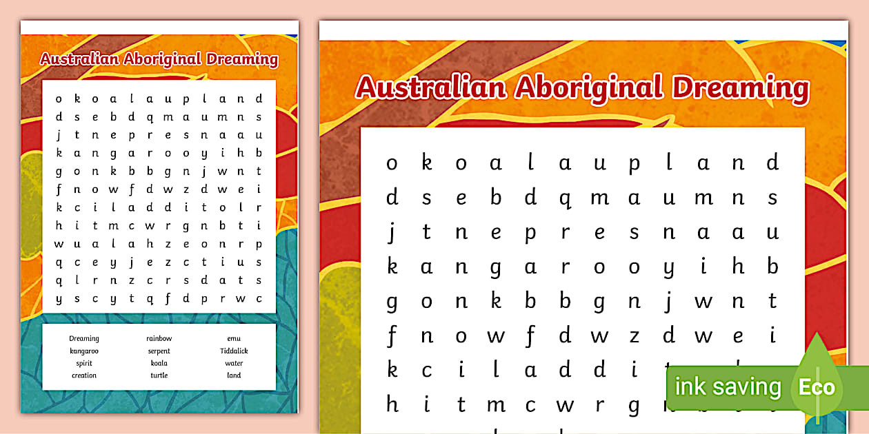 Aboriginal Dreaming Stories Word Search - Twinkl