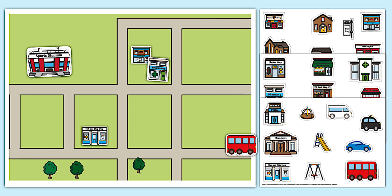 Large-Scale Map and Cut-Outs | Twinkl (teacher made)