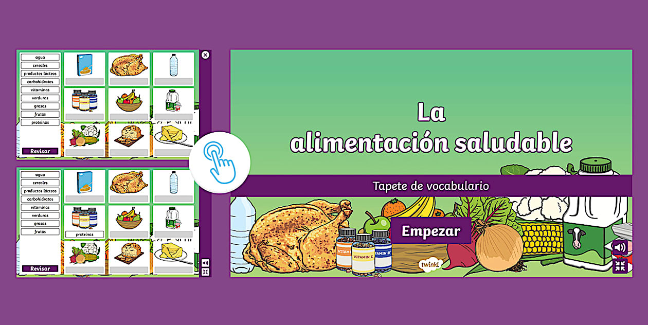 Juego interactivo: Tapete de vocabulario - La alimentación saludable