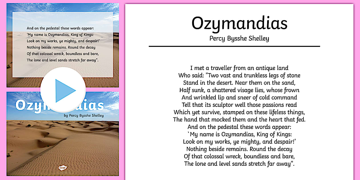 Ozymandias Percy Bysshe Shelly Poem Resource Pack - Twinkl
