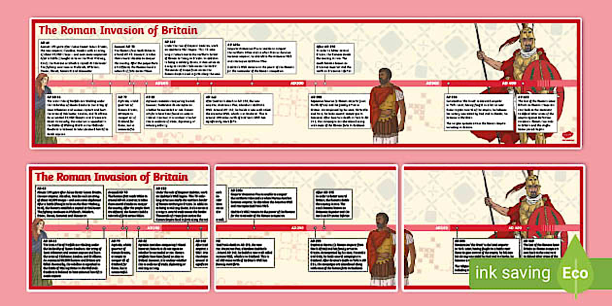 Roman Invasion of Britain Timeline (teacher made) - Twinkl