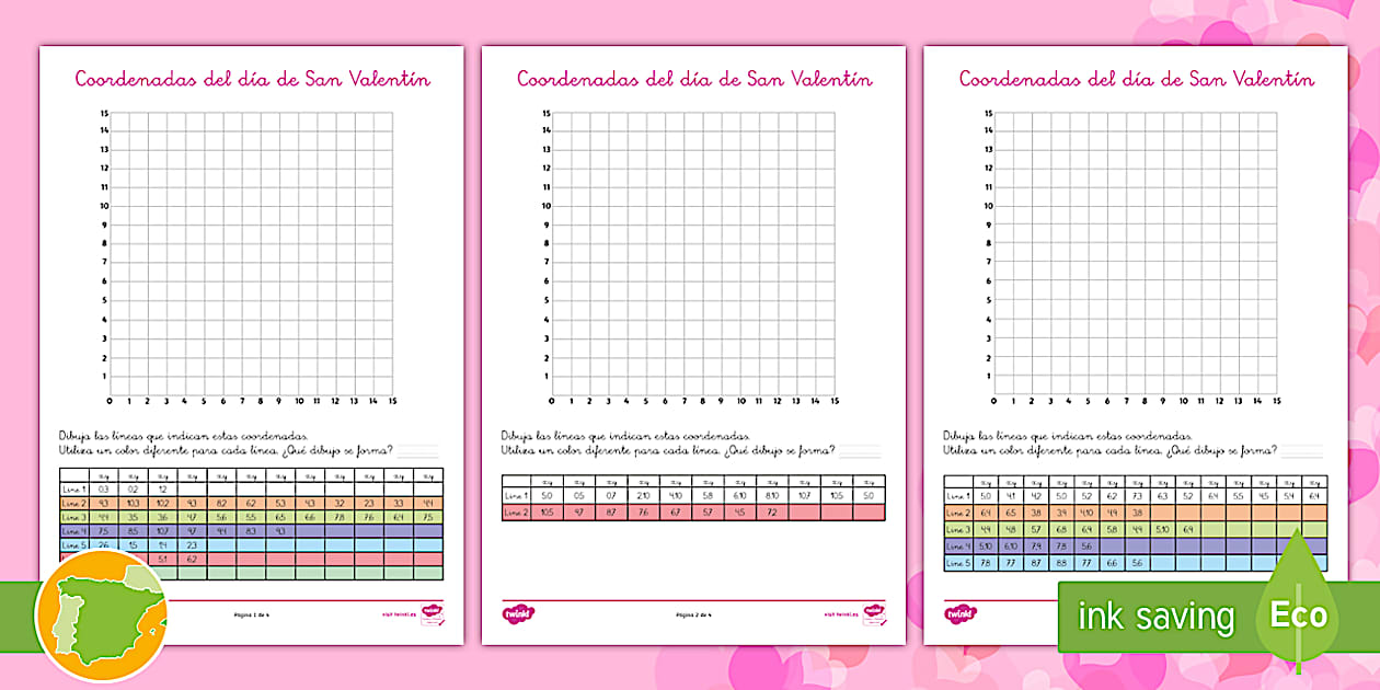 Fichas de actividad: Las coordenadas de San Valentín