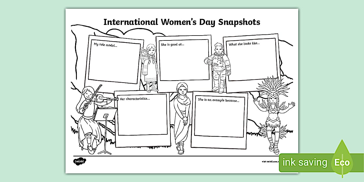 VIC International Women's Day Snapshots Worksheet - Twinkl