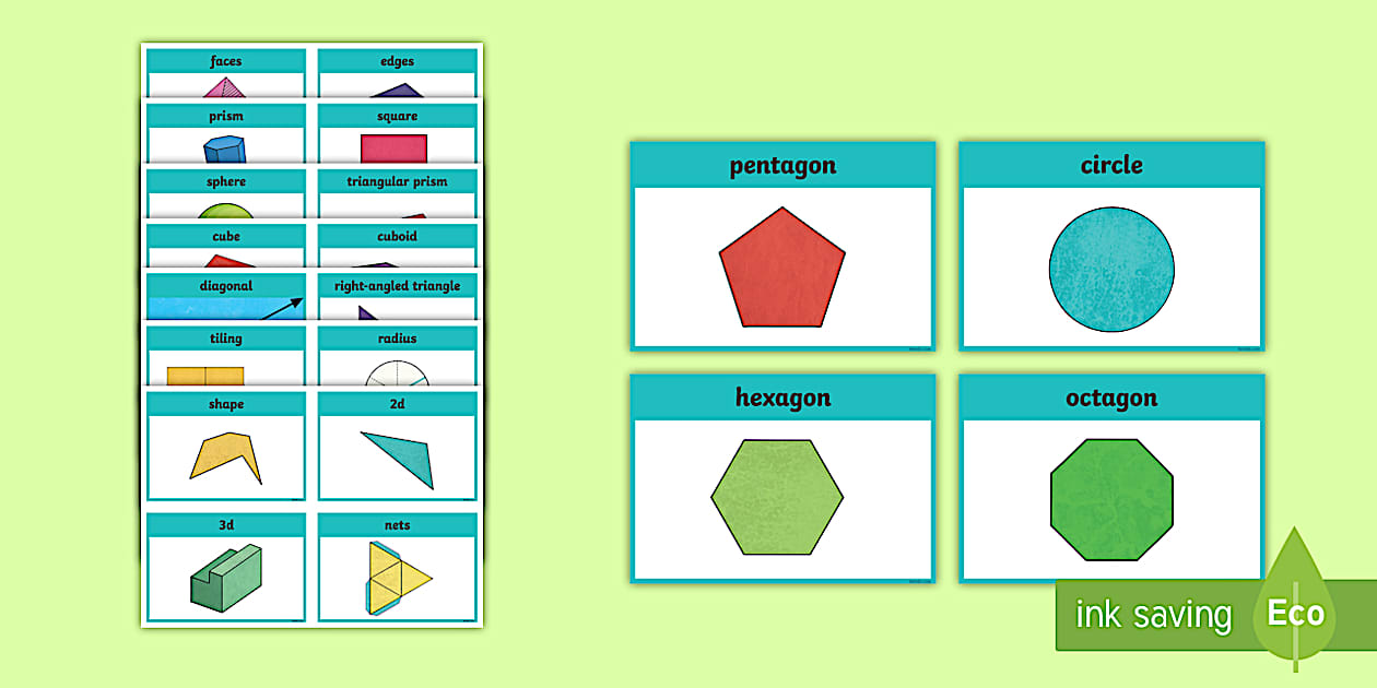 2D and 3D Shapes Numeracy Vocabulary Cards | Twinkl - Twinkl