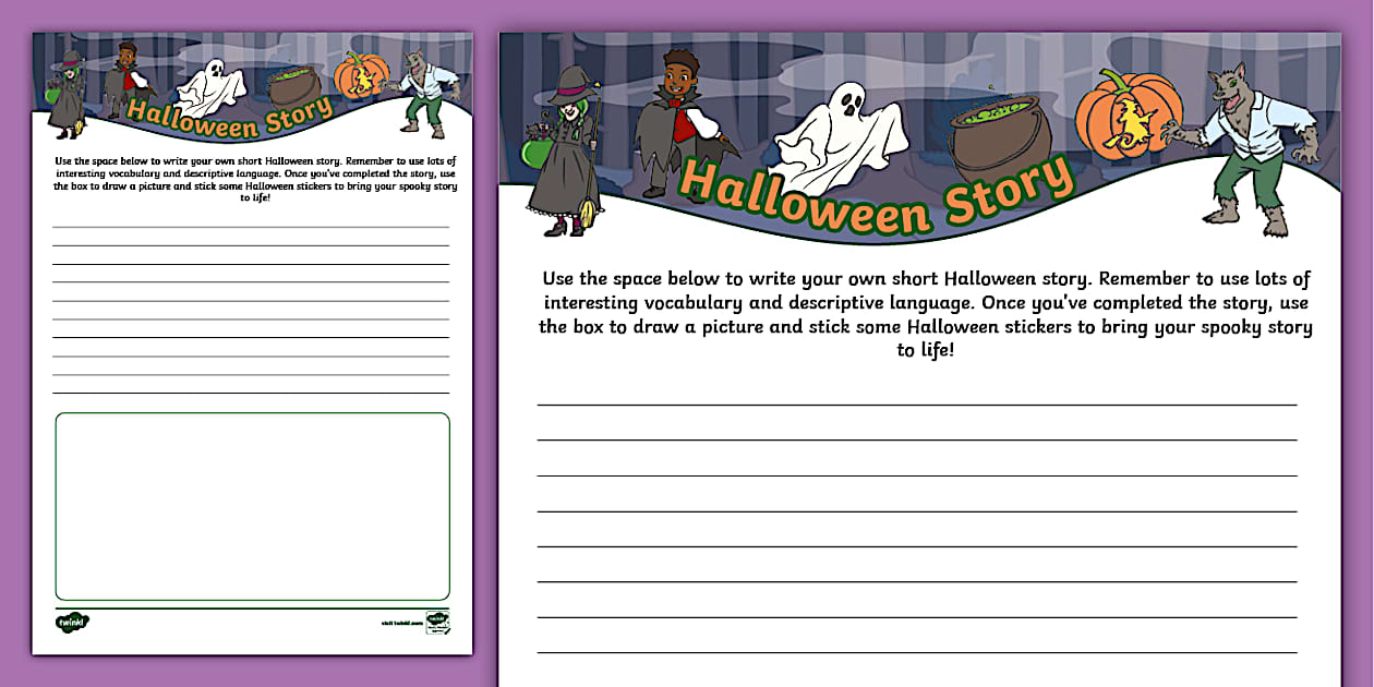 Halloween Writing: Sticker Story Activity