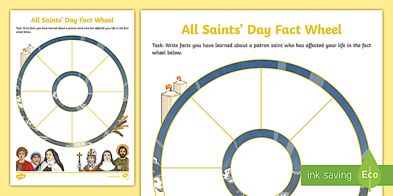 All Saints' Day Fact Wheel Worksheet (teacher made) - Twinkl