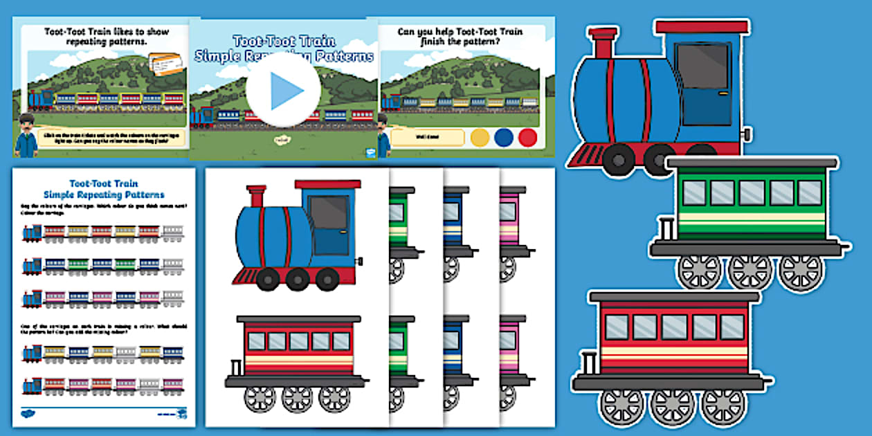 👉 Toot-Toot Train - Simple Repeating Patterns Pack