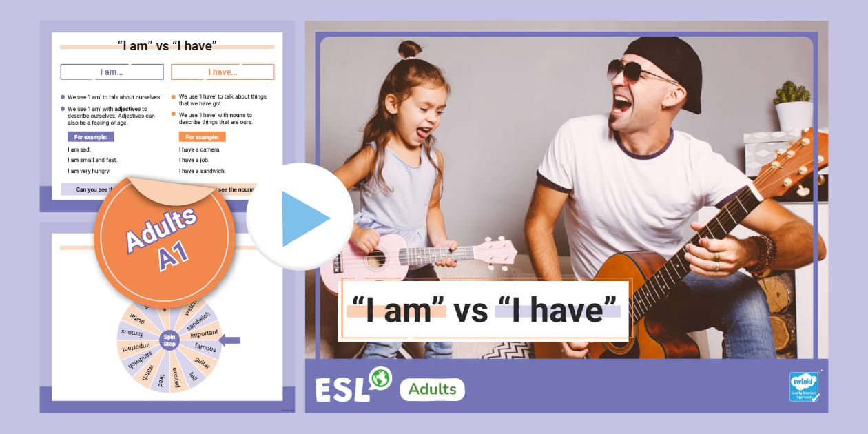 ESL "Am vs Have" PPT for Adults (teacher made) - Twinkl