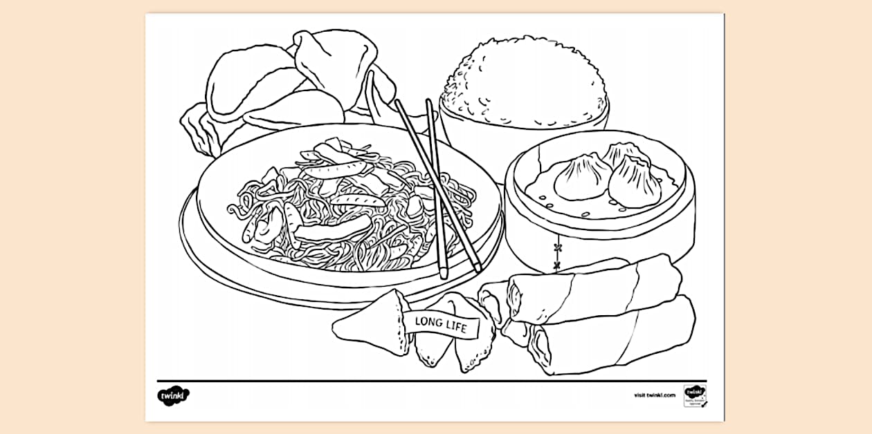 Food Colouring Page for Kids - Primary Resources - Twinkl