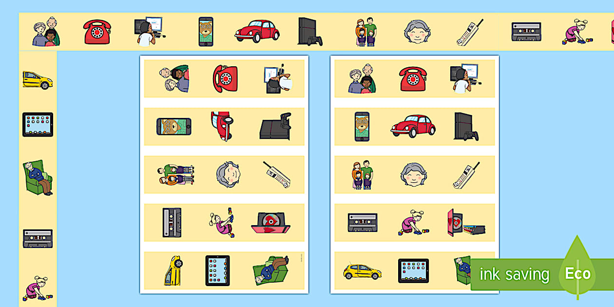 Past and Present A3 Display Borders - Twinkl