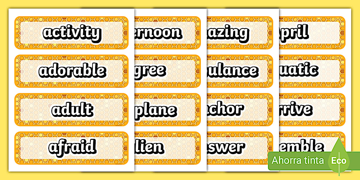 Spellling Bee - palabras de 3ero a 6to - Twinkl