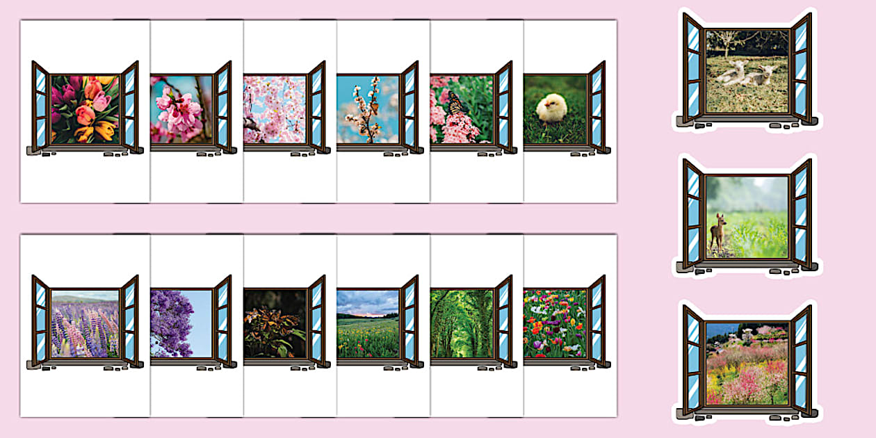 Spring Window Cut-Outs - Twinkl Seasons (teacher made)