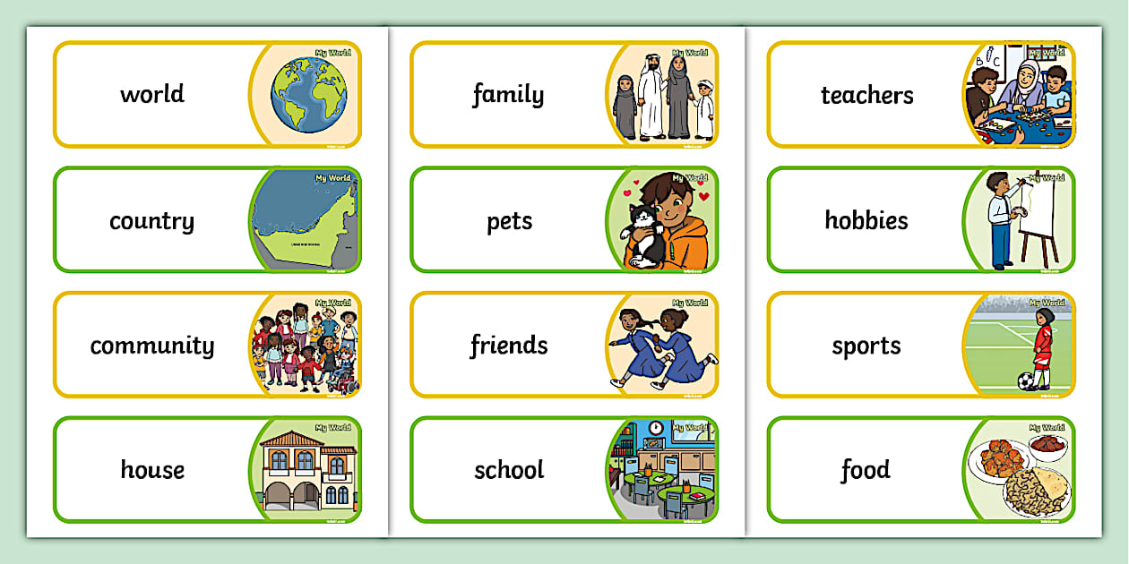 My World - Word Cards (teacher made) - Twinkl