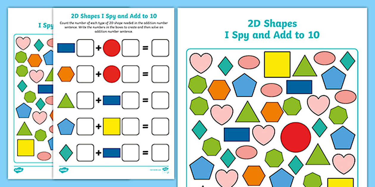 👉 2D Shapes I Spy and Add to 10 (teacher made) - Twinkl