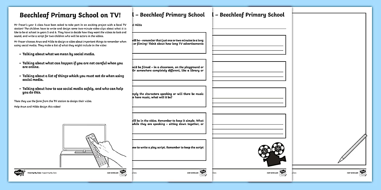 UKS2 Beechleaf Activities: Social Media Worksheet - Twinkl