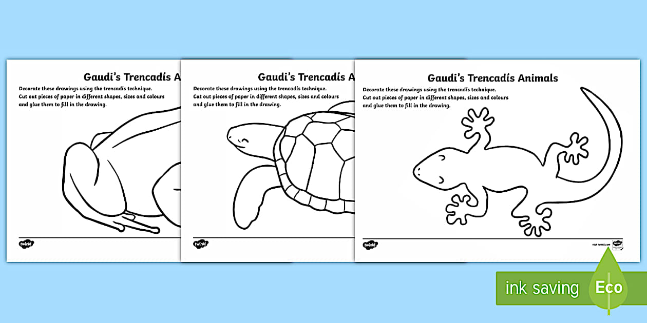 Trencadís Animal Templates | Gaudí Art Lesson Activity