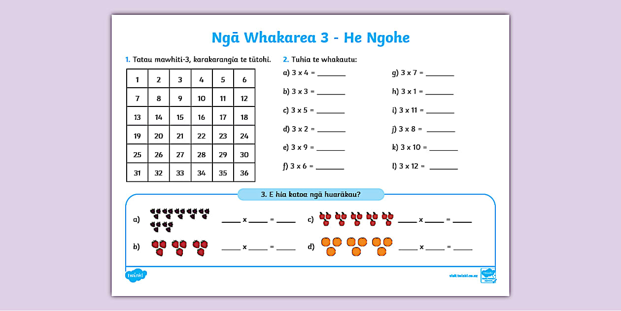 Ngā Whakarea 3 - He Ngohe (Hecho por educadores) - Twinkl