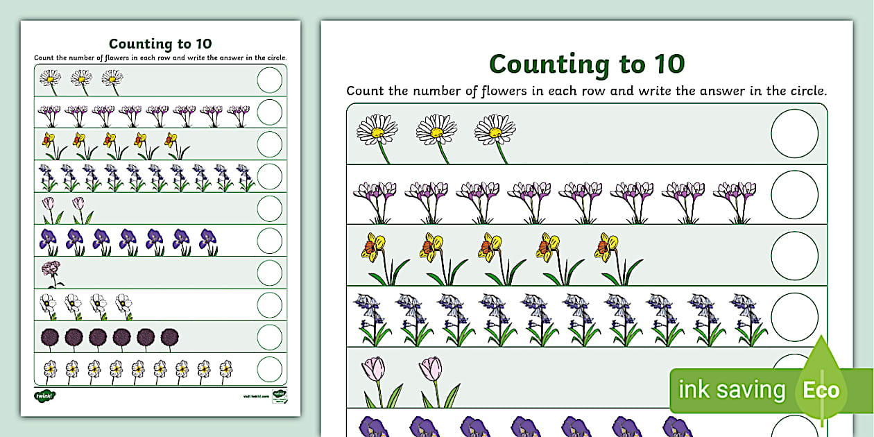 👉 Spring Flowers Counting to 10 Activity (teacher made)