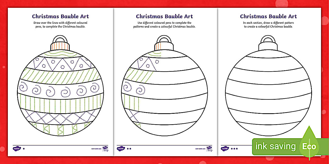 Christmas Bauble Art Activity - Fine Motor Skills Pack