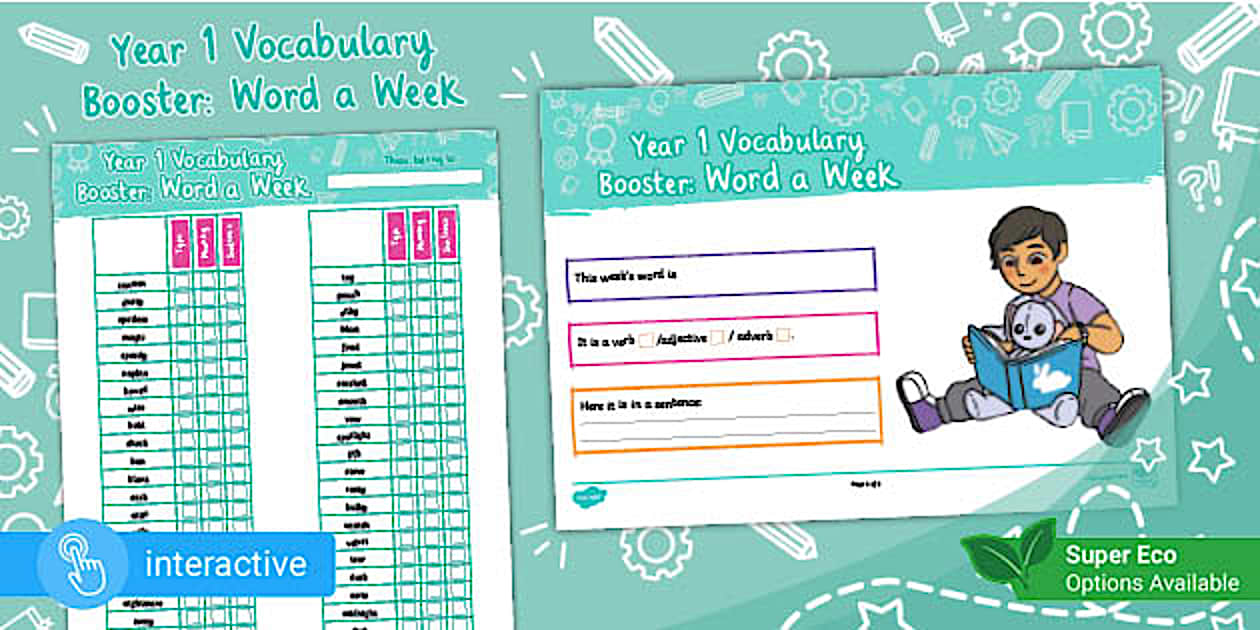 Year 1 Vocabulary Booster: One Word a Week Activity - Twinkl