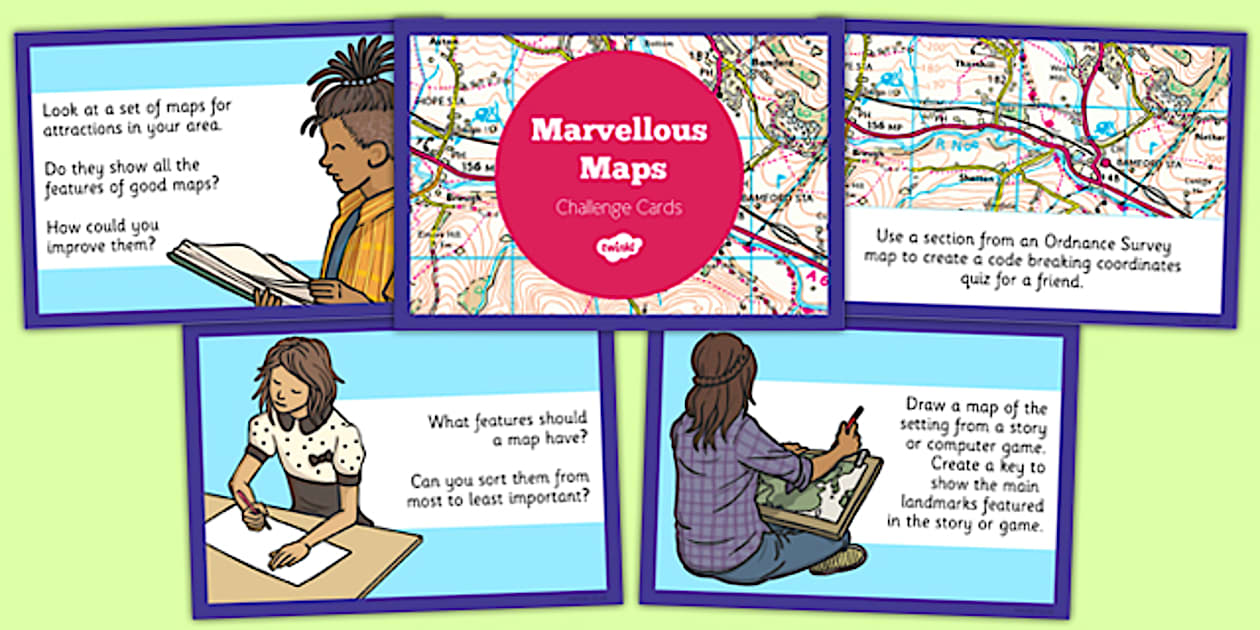 Editable Marvellous Maps Challenge Cards - Twinkl