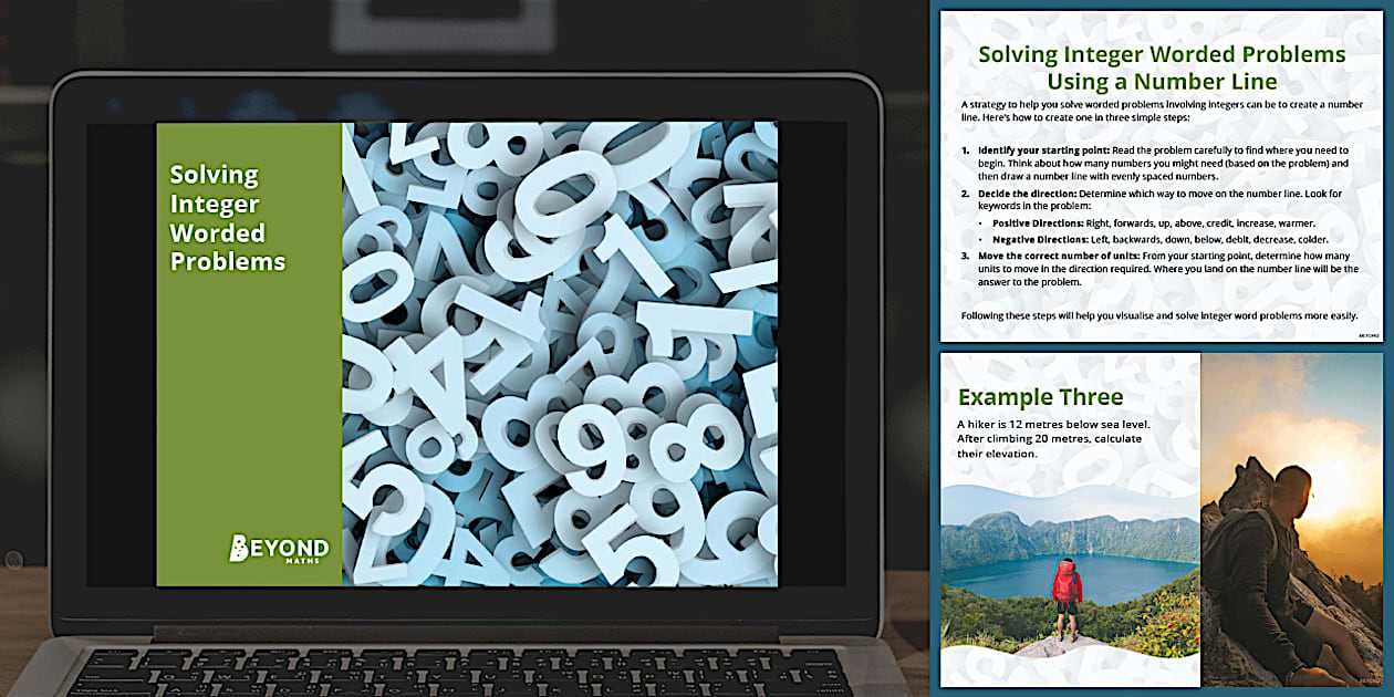 Integer Worded Problems Presentation (teacher made) - Twinkl