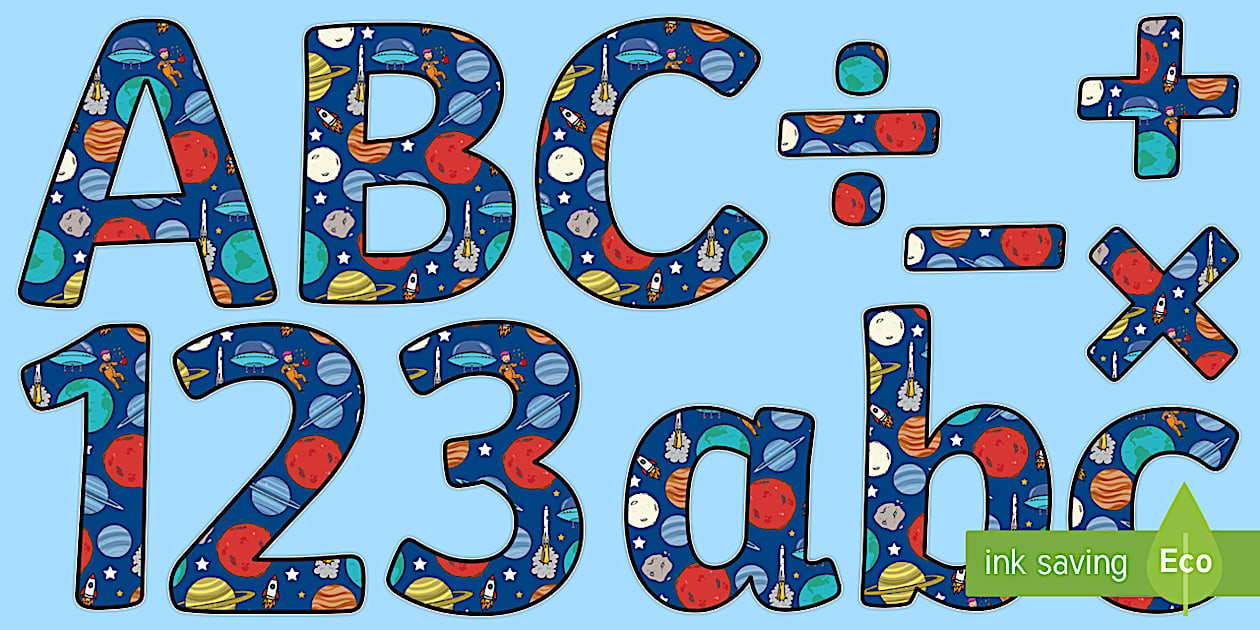 Space-Themed Small Display Lettering (teacher made) - Twinkl