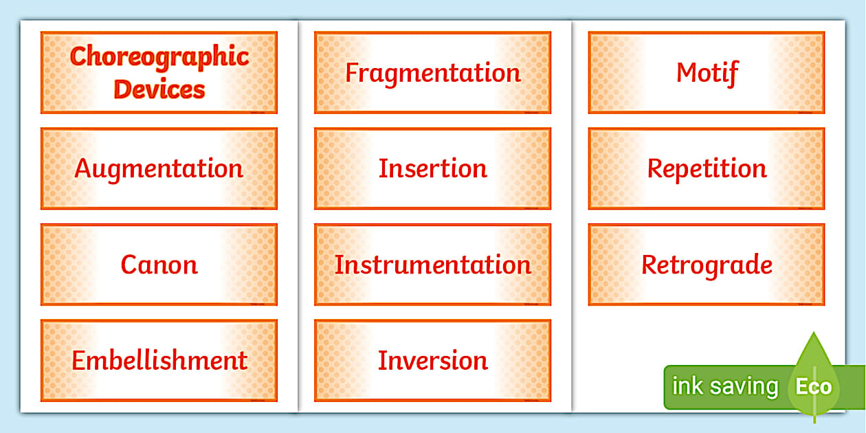 Choreographic Devices Word Cards