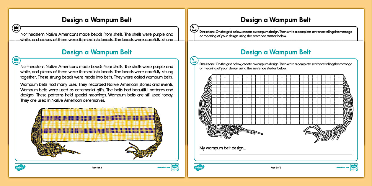 Wampum Belt Craft | Resource | Twinkl USA (teacher made)