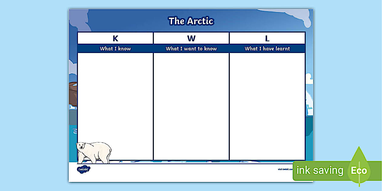 The Arctic Topic KWL Grid (Hecho por educadores) - Twinkl