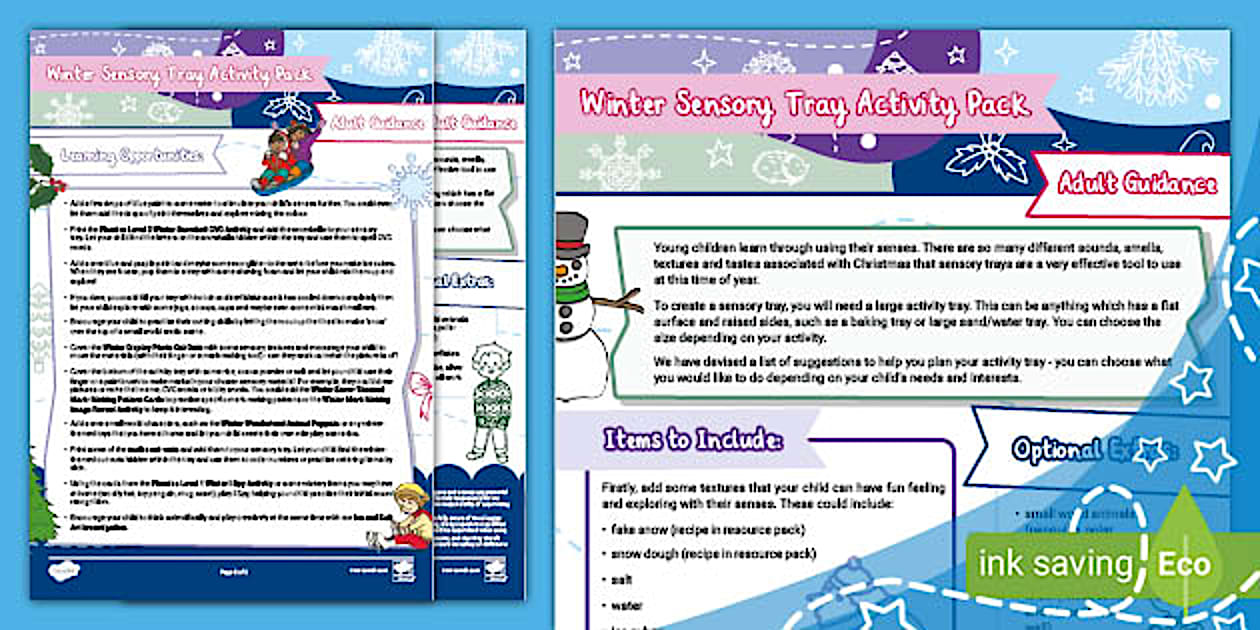 Winter-Themed Sensory Tray Activity Pack (professor feito)