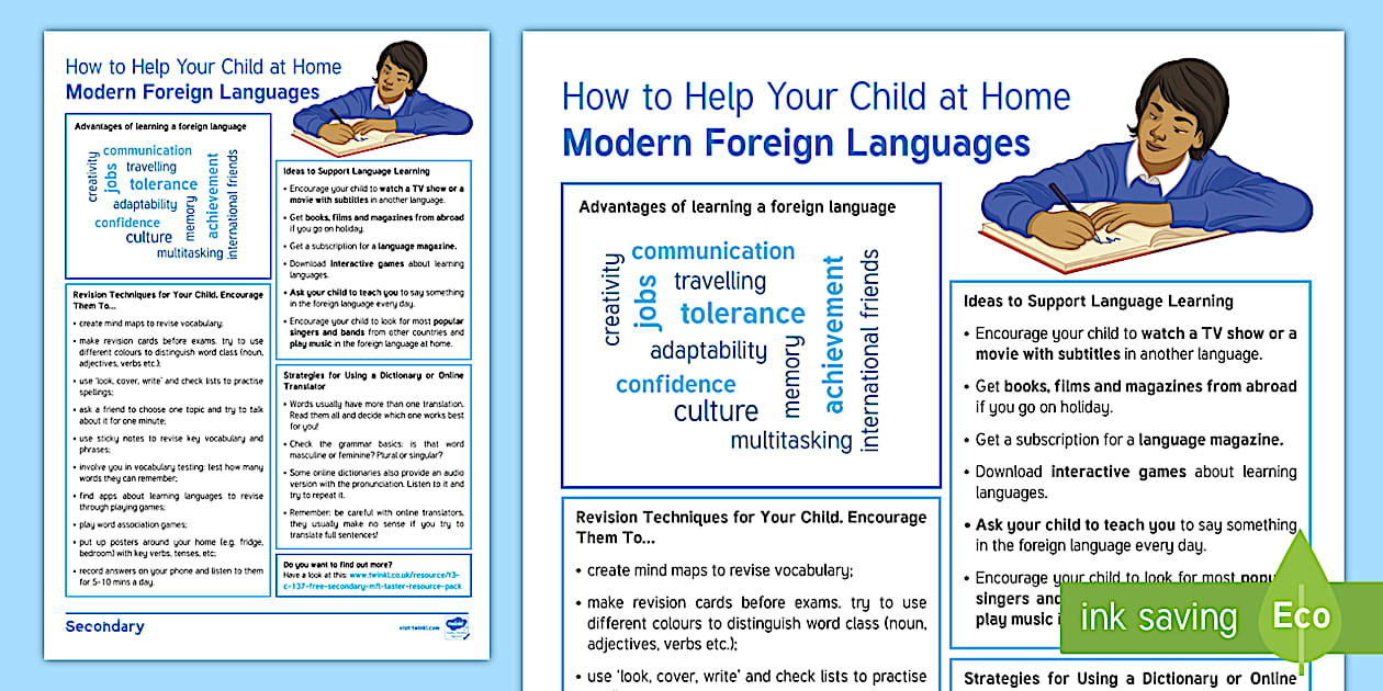 How To Help Your Child With MFL Parents Guide (teacher made)