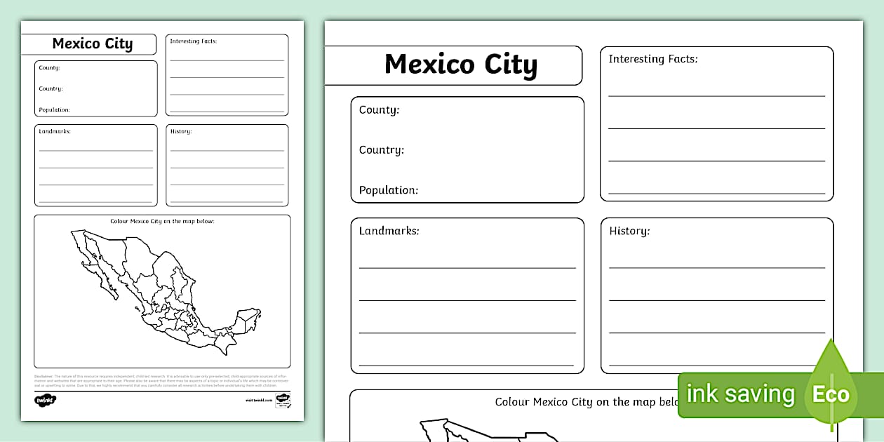 Mexico City Fact File Template (Teacher-Made) - Twinkl