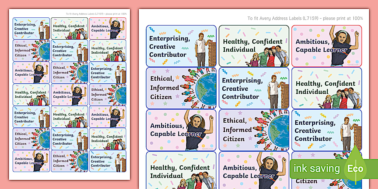 Four Purposes Stickers - Curriculum for Wales (Teacher-Made)