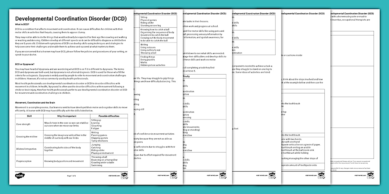 OT: DCD (Developmental Coordination Disorder) (teacher made)