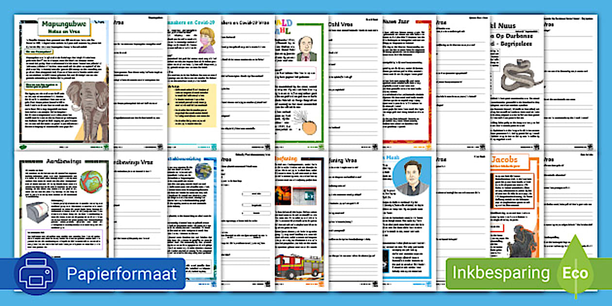 Begripslees en Begripstoets Graad 4 - 6 (teacher made)